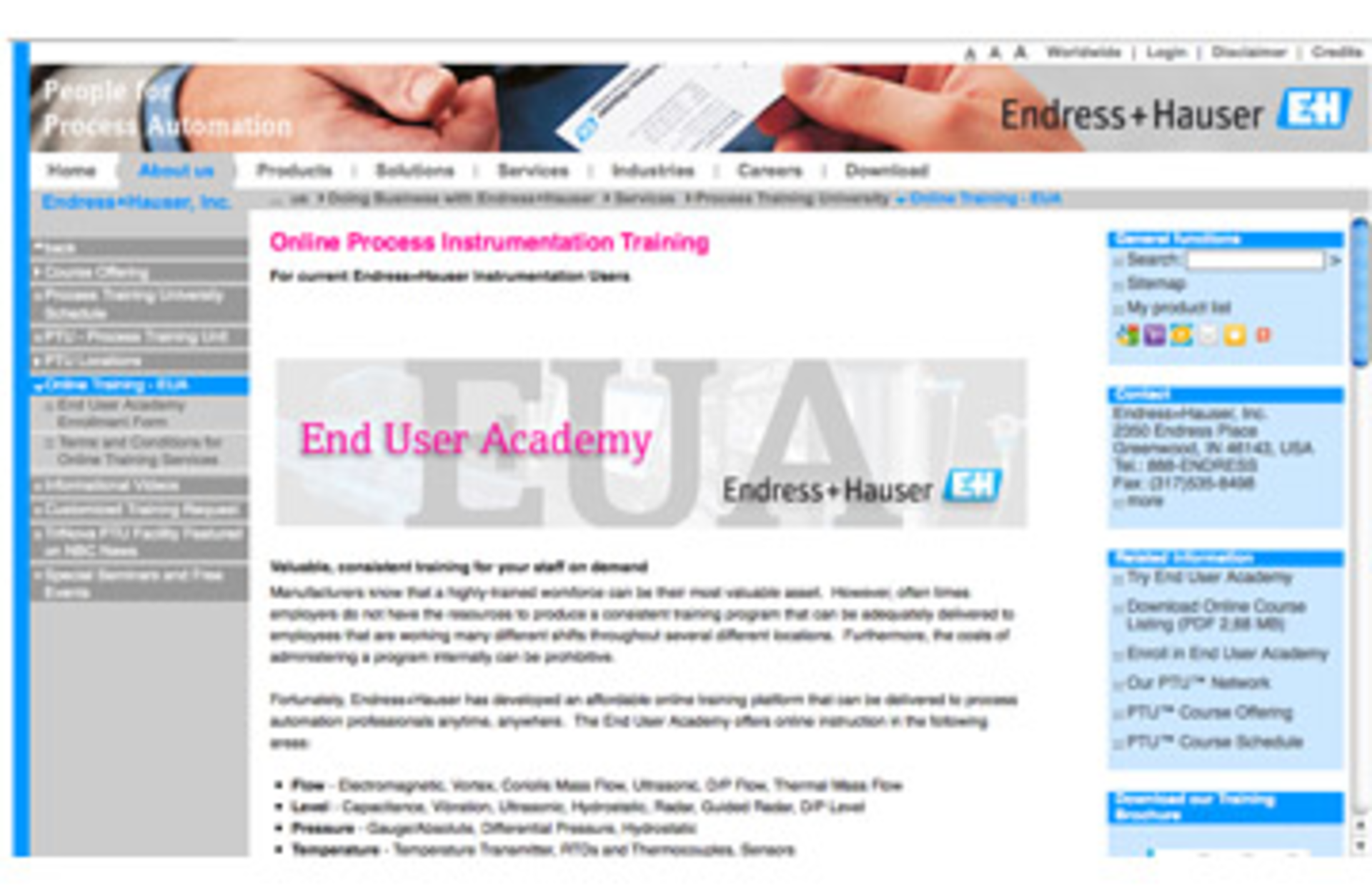 Endress+Hauser Launches New Online Process Instrumentation Training | P ...
