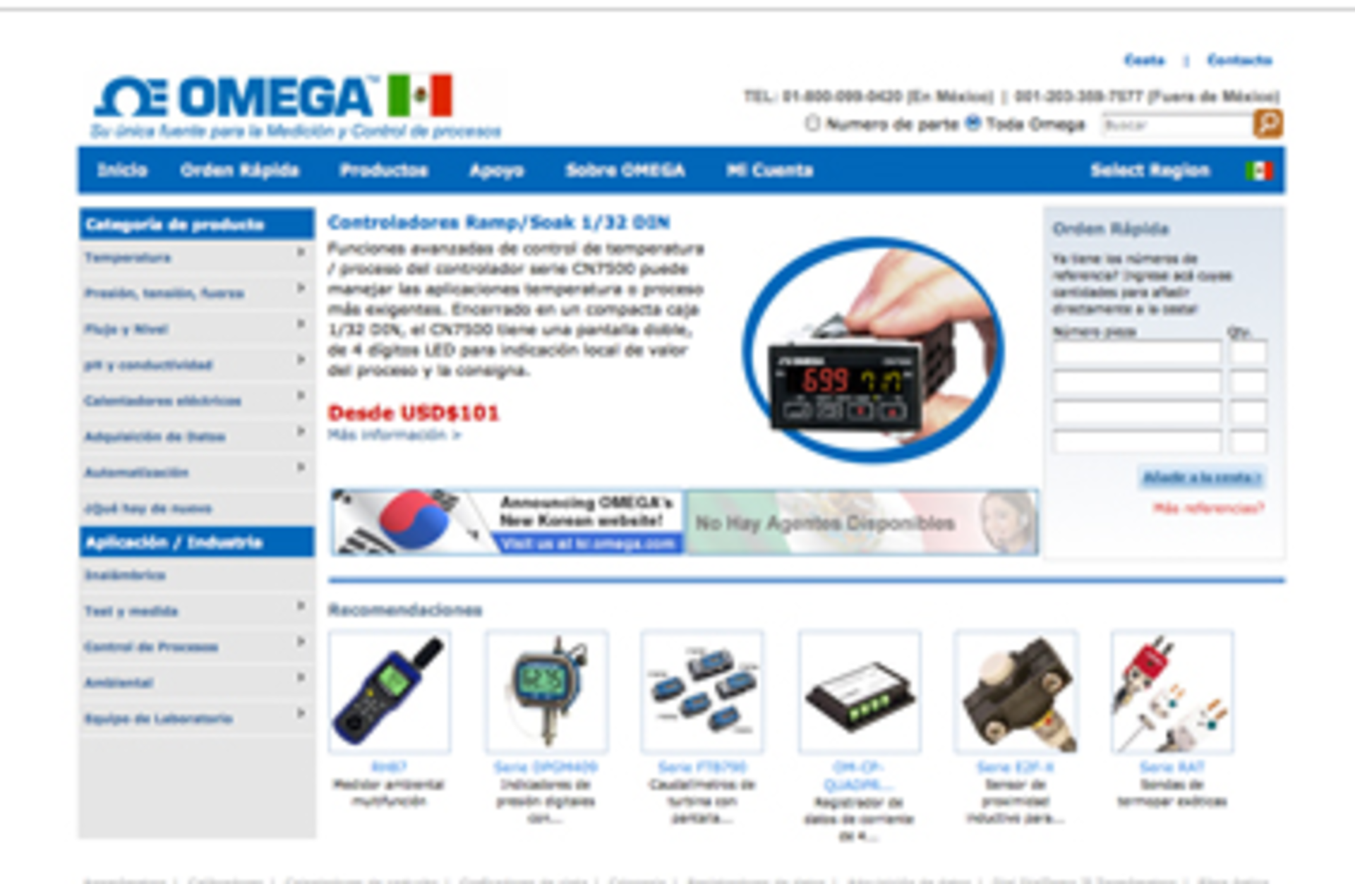 OMEGA Introduces New Website for Chile | P.I. Process Instrumentation