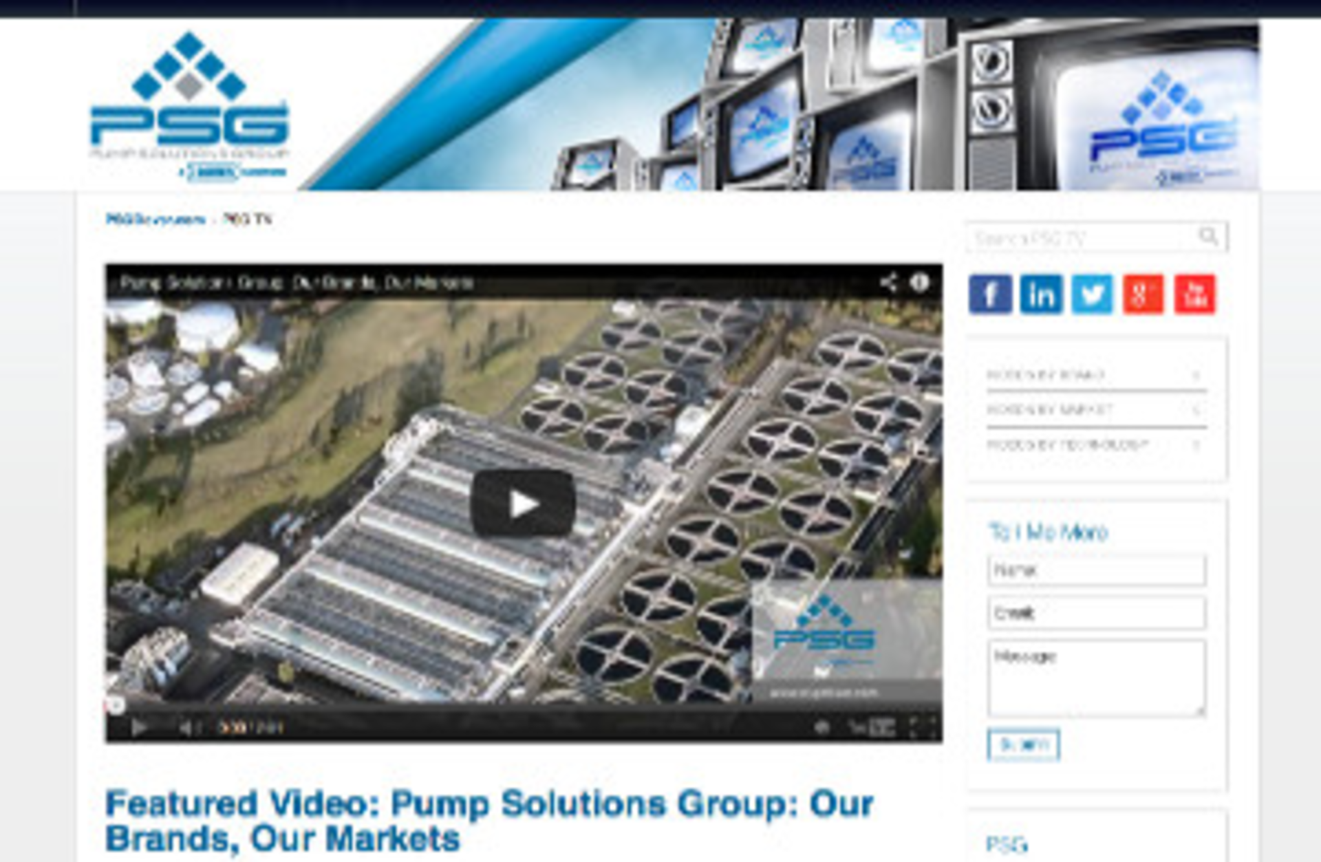 PSG Launches TV Website Featuring Pump & Flow Control Technology Videos ...